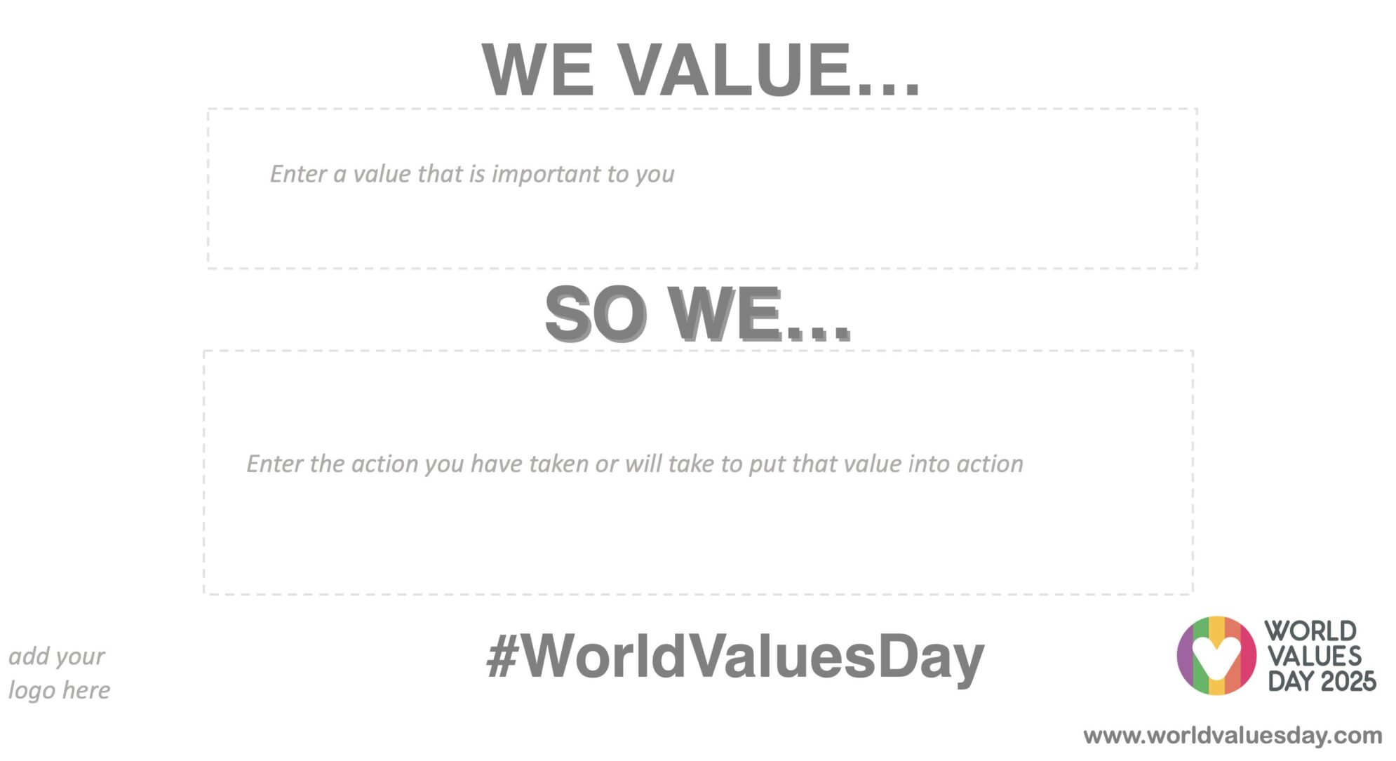 Value Templates Download – World Values Day